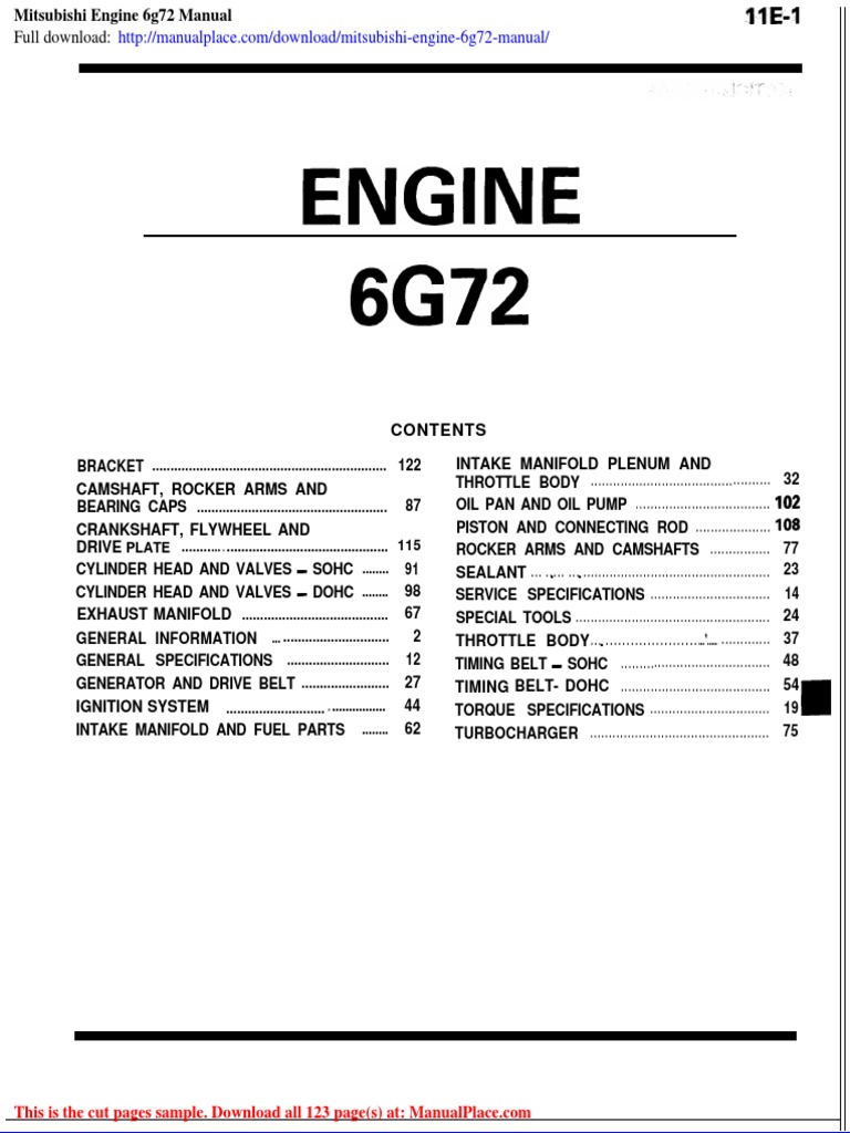 Mitsubishi Engine 6g72 Manual | PDF | Systems Engineering | Automotive ...