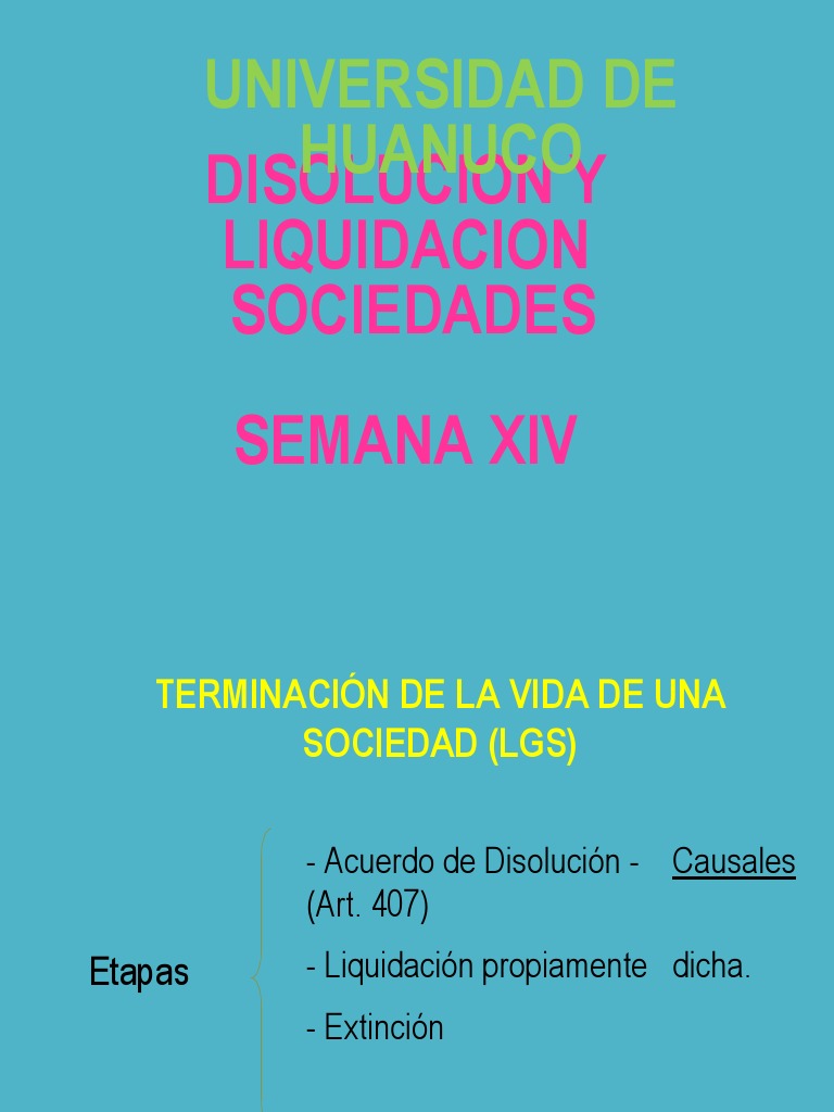 Disolucion-Liquidacion Sociedades | PDF | Liquidación | Sociedad de responsabilidad limitada