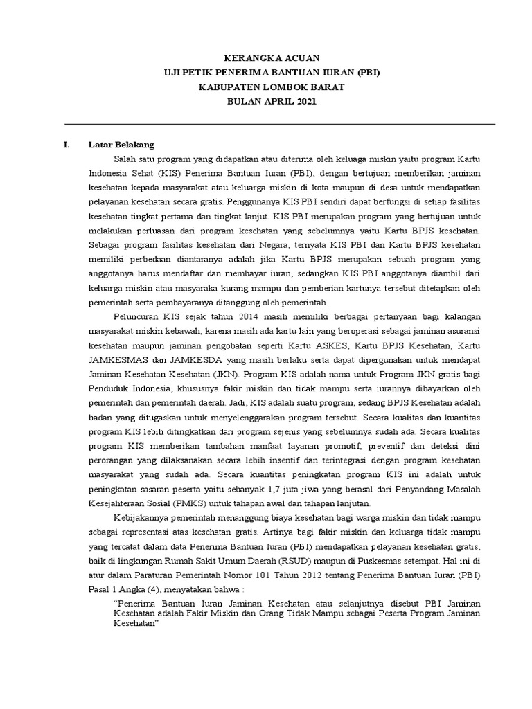 Tor Uji Petik Pbi | PDF