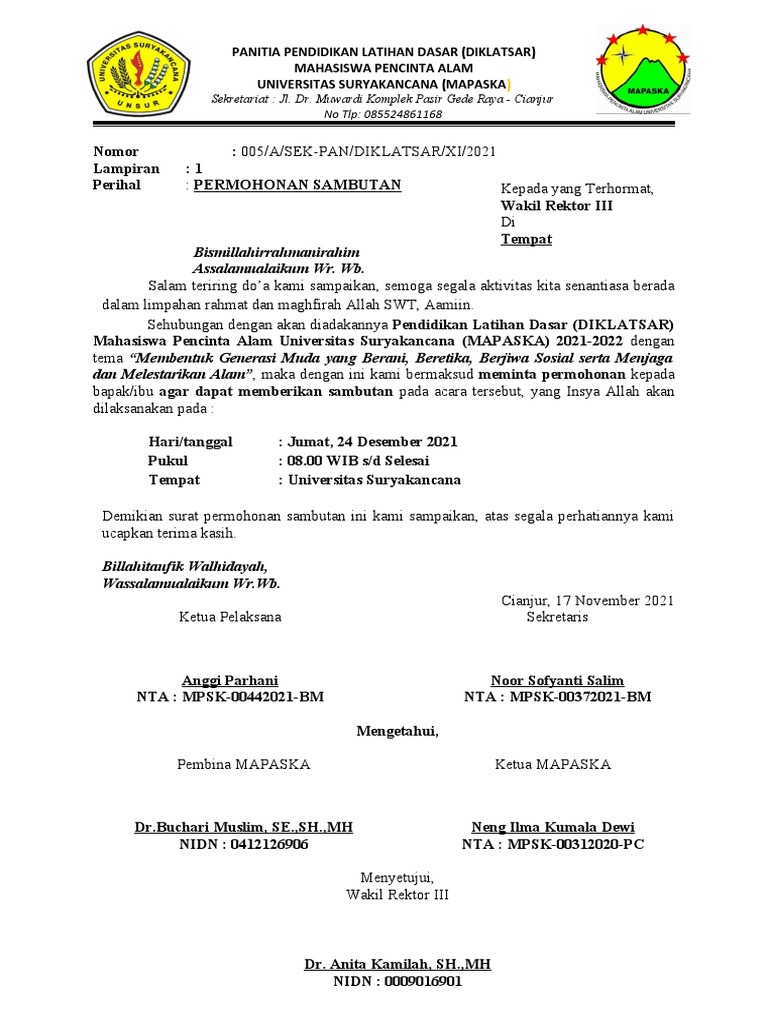 005 Permohonan Sambutan | PDF