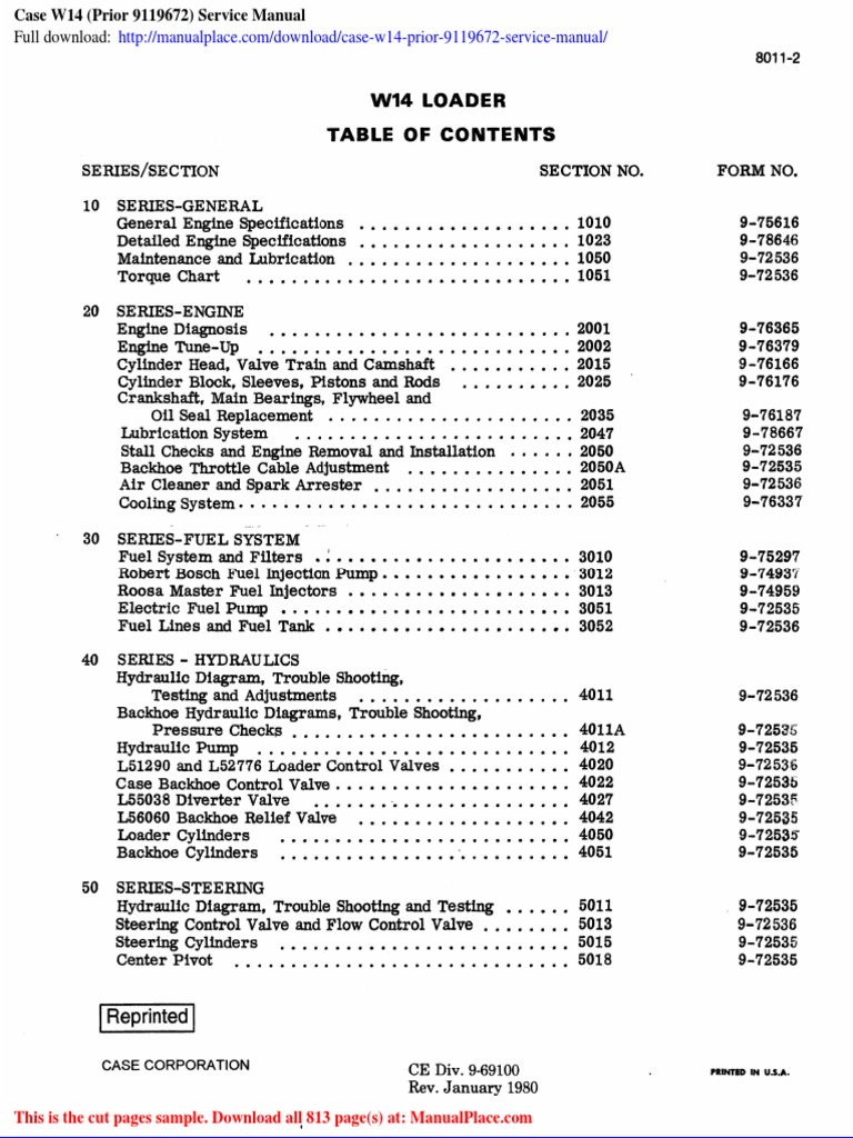Case w14 Prior 9119672 Service Manual | PDF