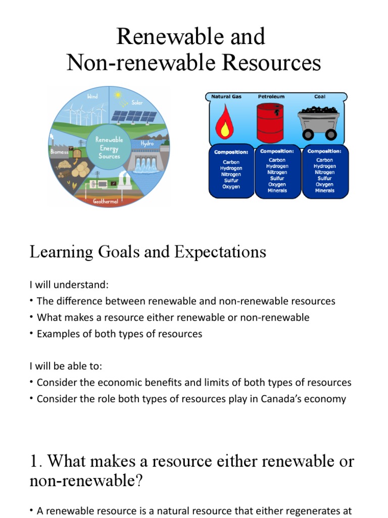 Renewable vs Non-Renewable Resources | PDF | Renewable Energy ...