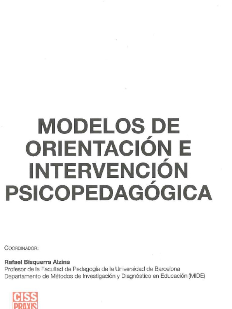 Bisquerra_2 Modelos de orientación psicopedagógica | PDF
