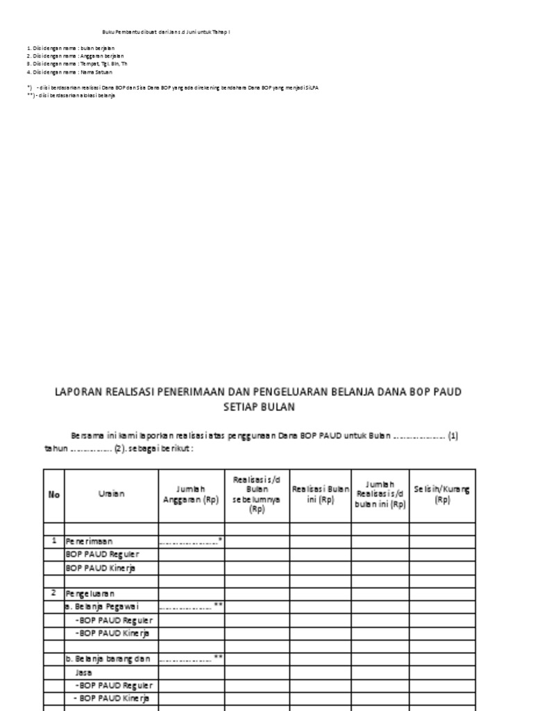 Laporan Realisasi Penerimaan Dan Belanja | PDF
