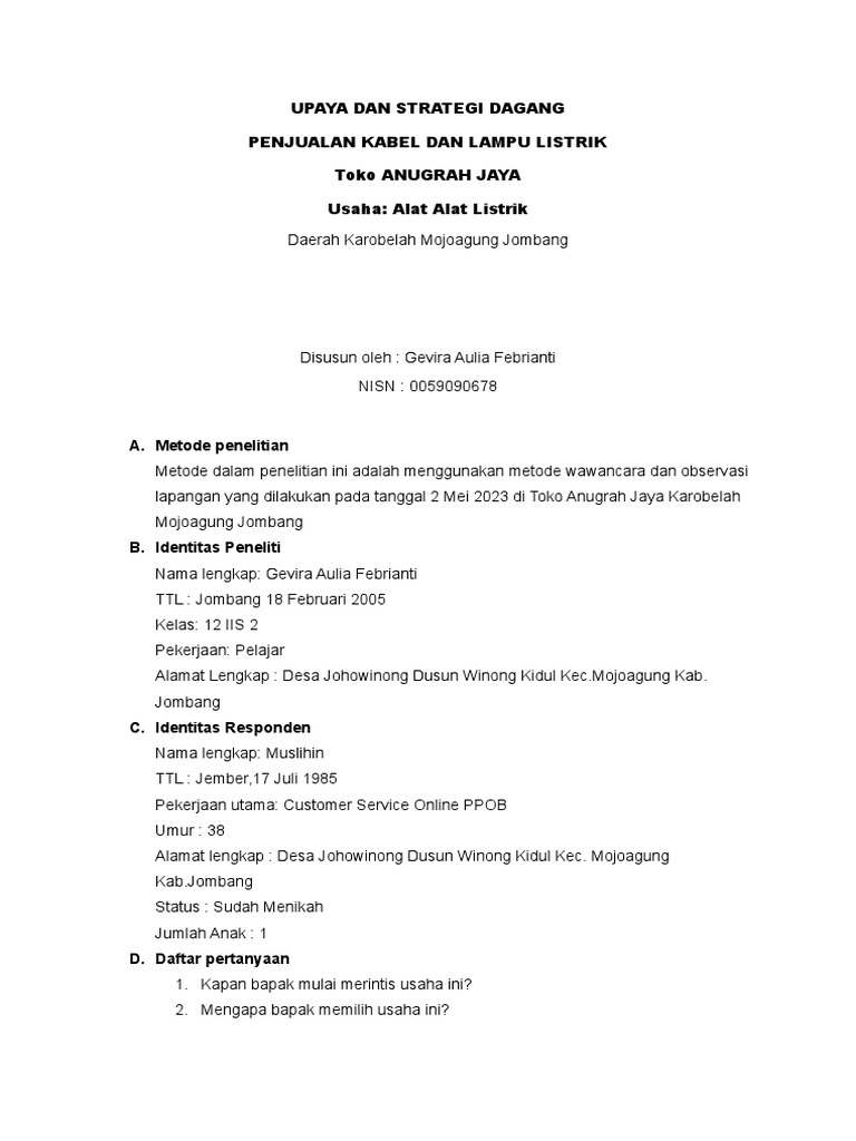 Makalah Sosiologi Tentang Usaha Gevira Ailia Febrianti 12 Iis 2 Absen 15 | PDF | Bisnis