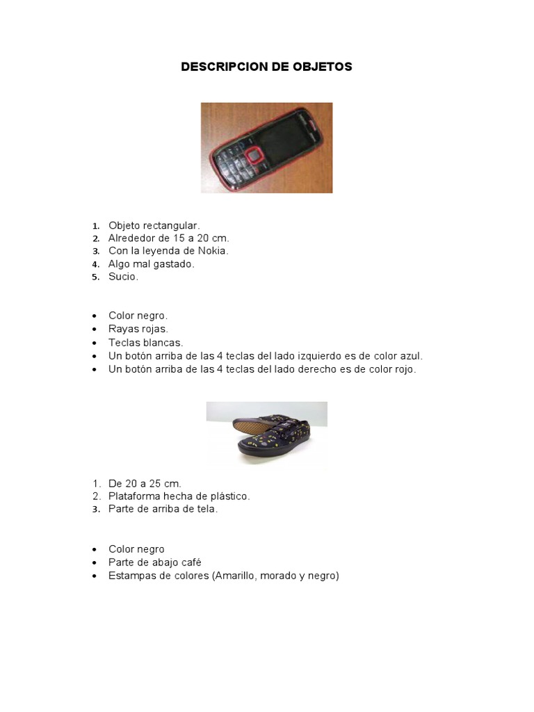 Descripción de Objetos | PDF