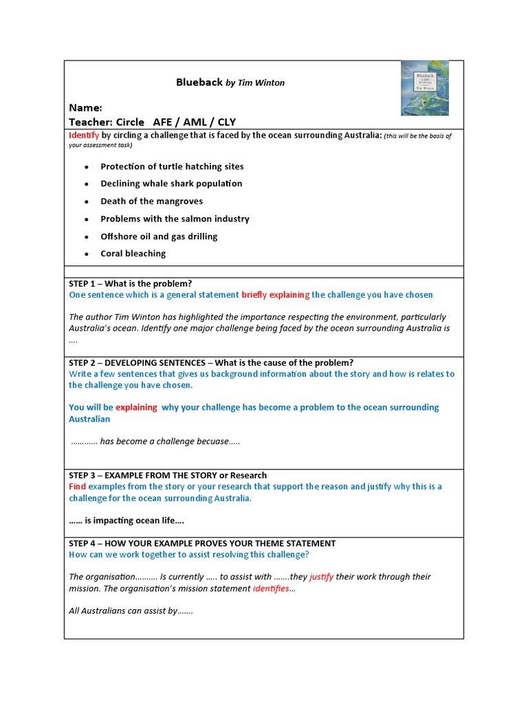 Analytical Paragraph Scaffold Blueback | PDF