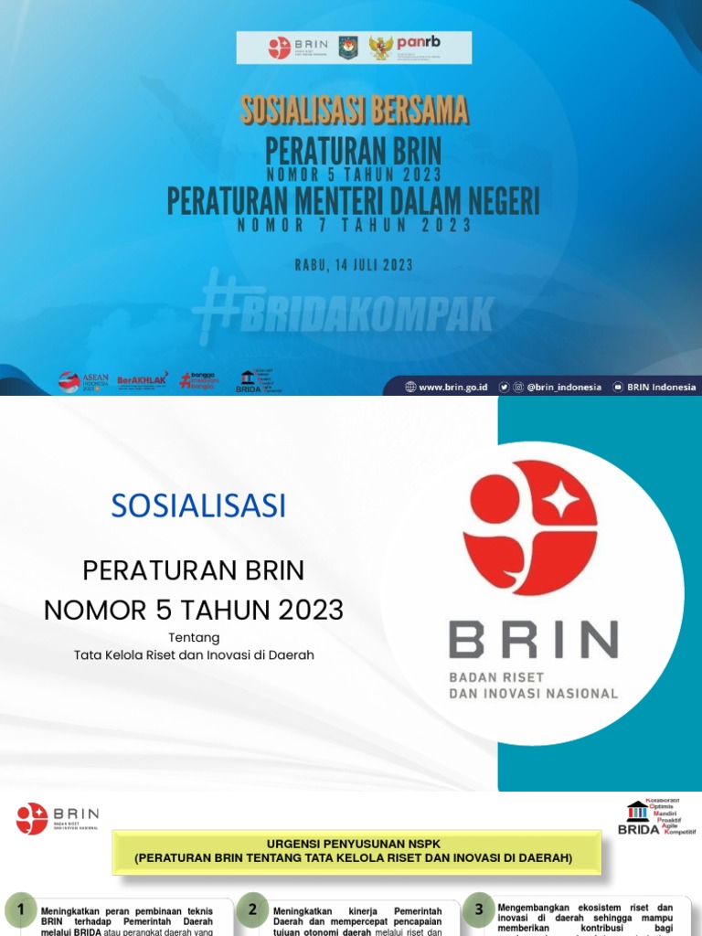 Materi Deputi RID-Paparan Per BRIN No 5 Tahun 2023 14 Juni 2023 | PDF