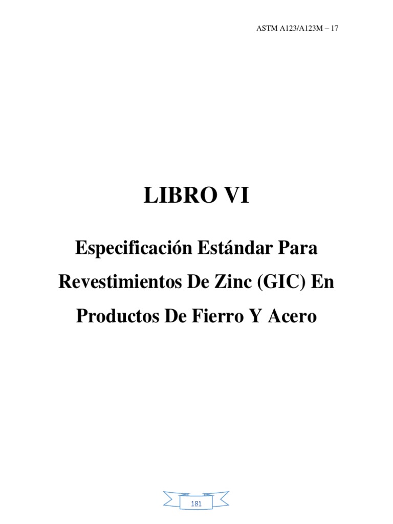 Astm A123-17 Español | PDF | Acero | Revestimiento