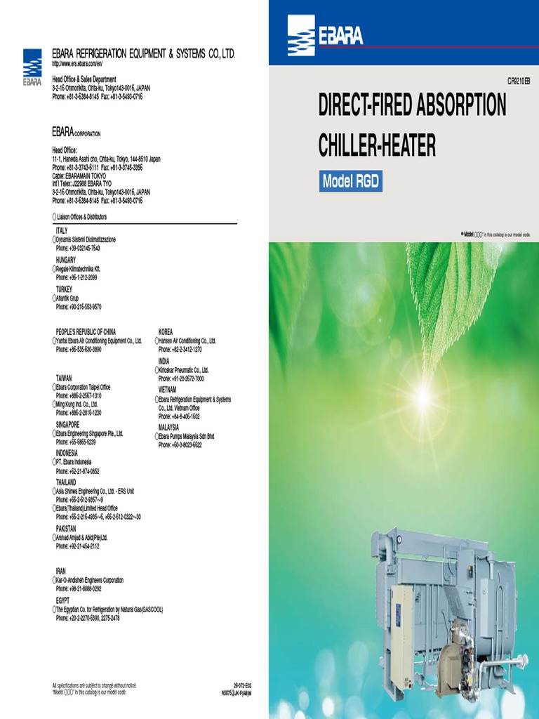 Direct-Fired Absorption Chiller-Heater: Model RGD | PDF | Energy ...