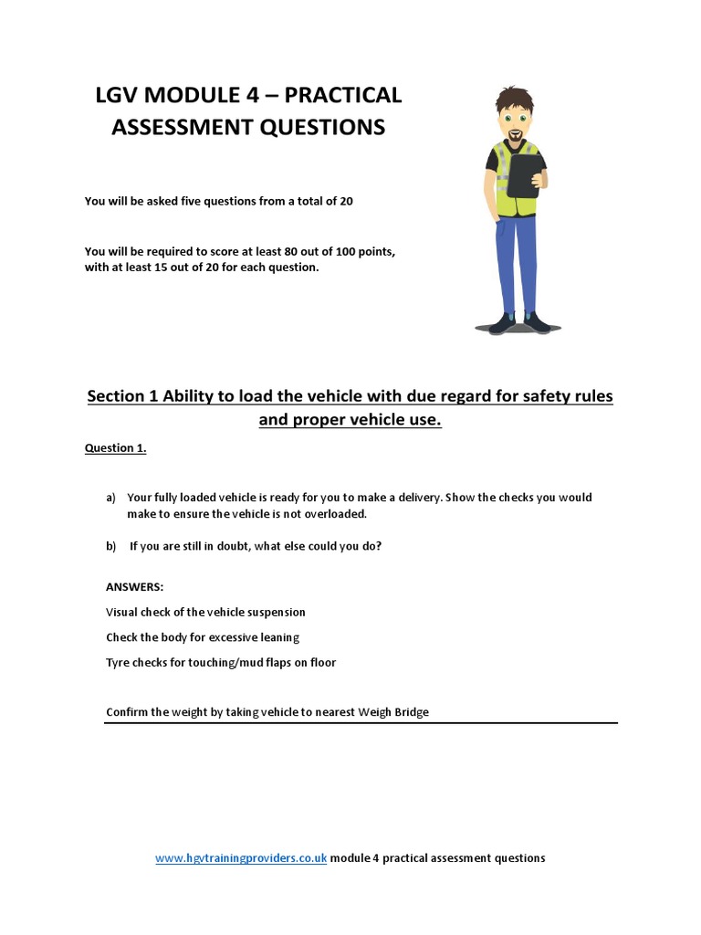 LGV MODULE 4 Practical Questions | PDF | Vehicles | Fires