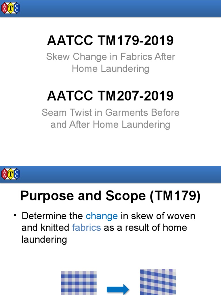 Aatcc tm179-207 Skew Twist | PDF | Knitting | Washing Machine