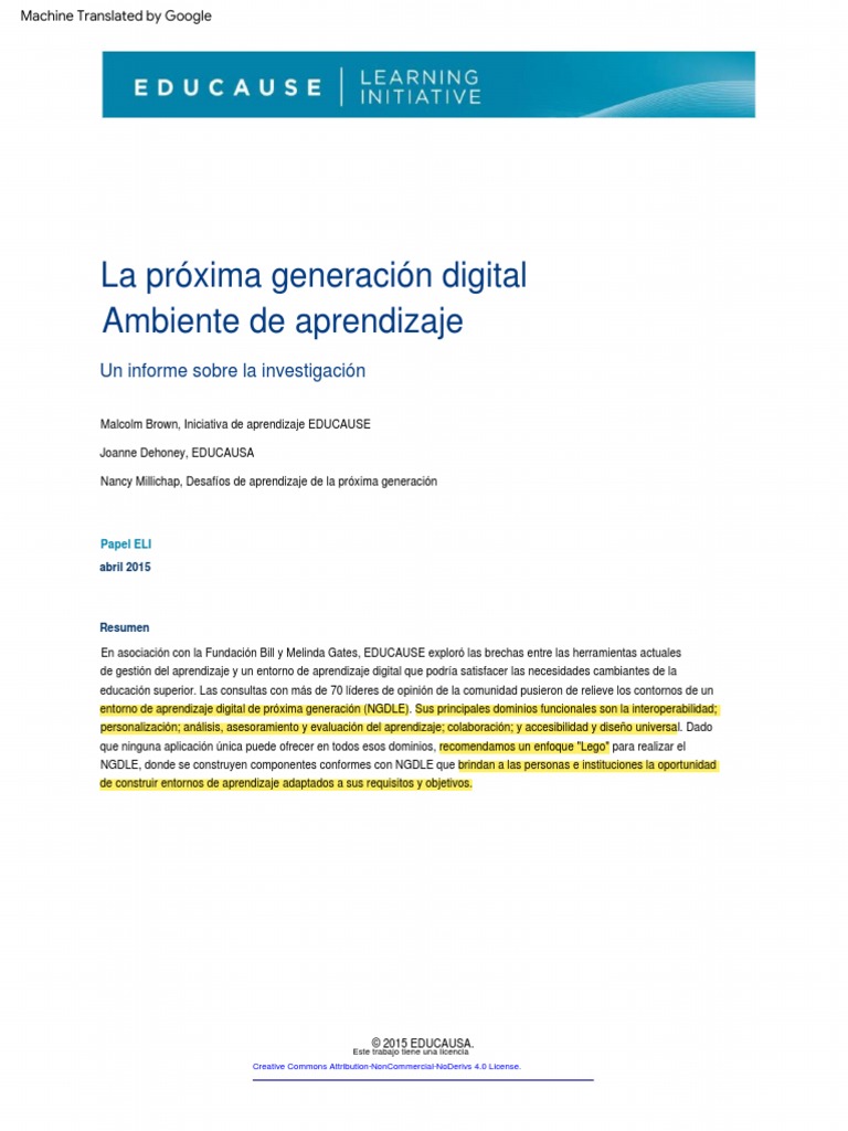 The Next Generation Digital Learning Environment (Traducido) | PDF