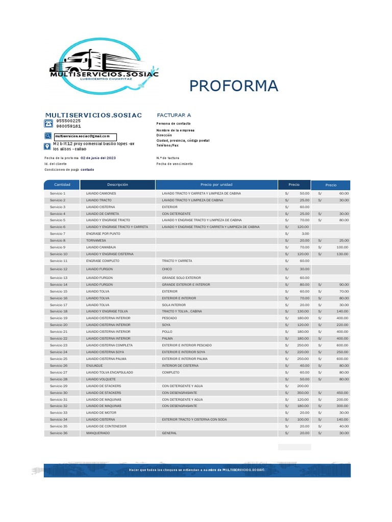 Proforma-Multiservicios Sosiac | PDF