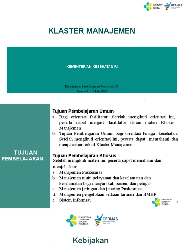 Manajemen Puskesmas dan Klaster Kesehatan | PDF