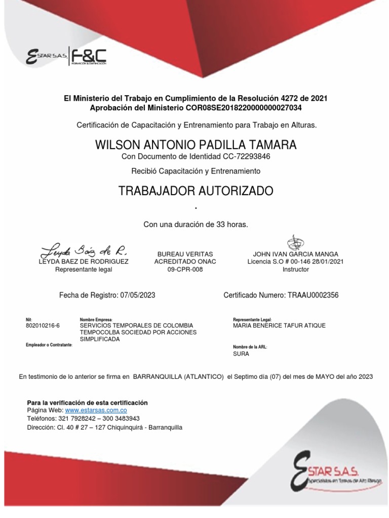 Certi Cedu 4272 | PDF