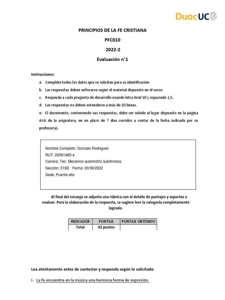 Encargo P1 Fe Cristiana | PDF | Dios | Cristo (título)