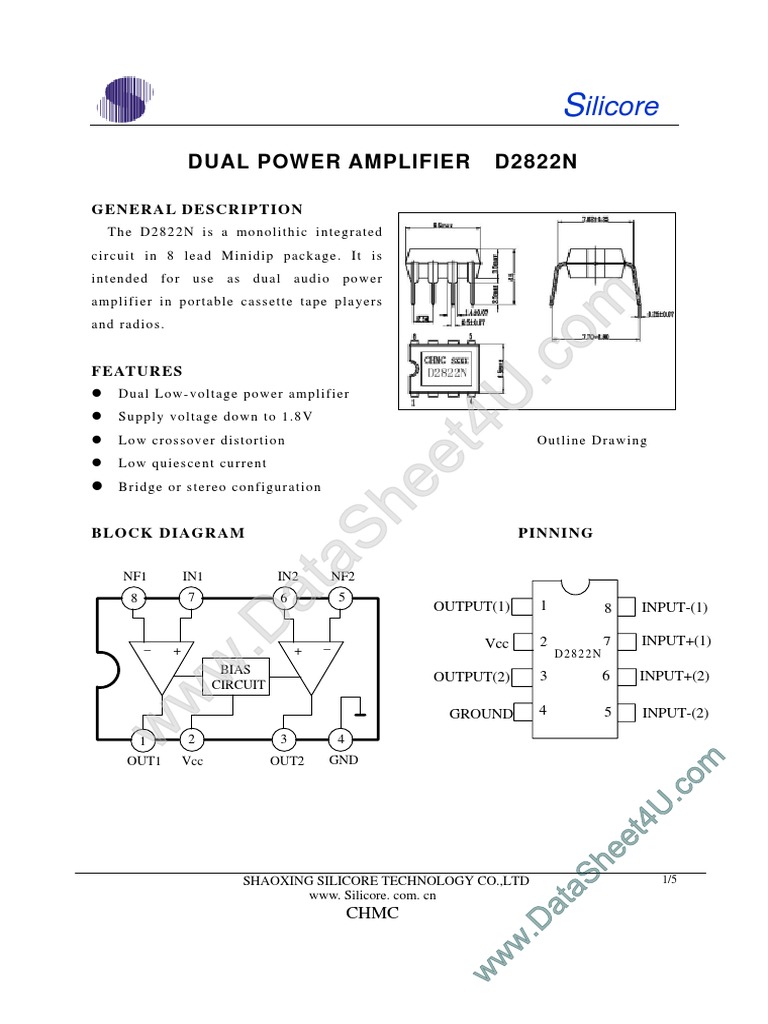 Portable Audio Amplifier Chip | PDF | Amplifier | Telecommunications ...