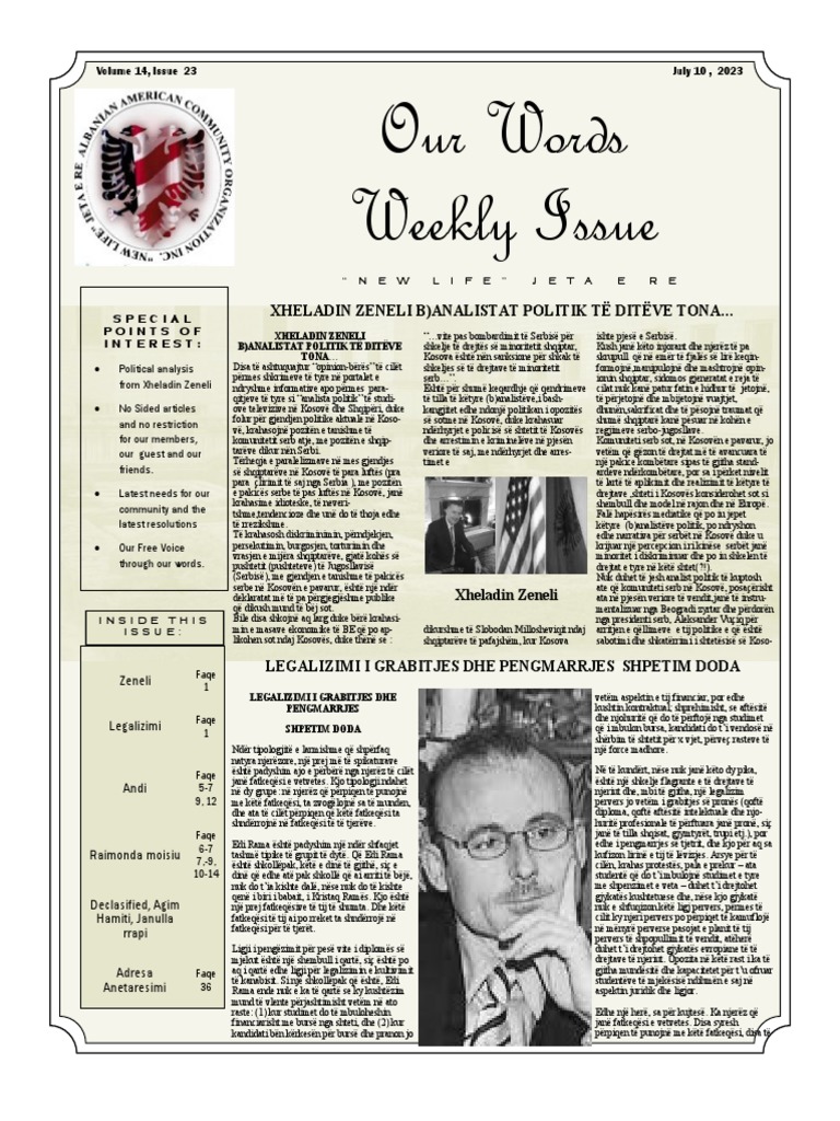 Newsletter Volume 14 Issue 23 | PDF | Albania