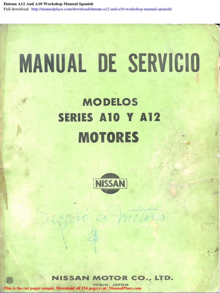 Datsun A12 and A10 Workshop Manual Spanish | PDF