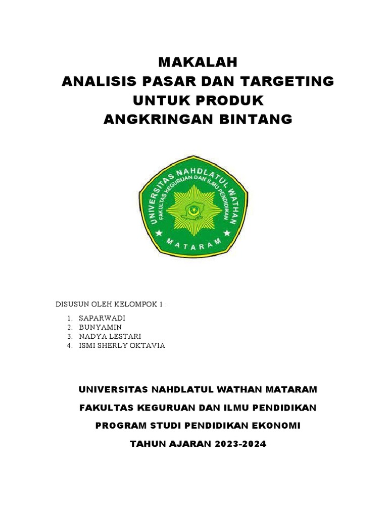 Analisis Pasar Angkringan Bintang | PDF