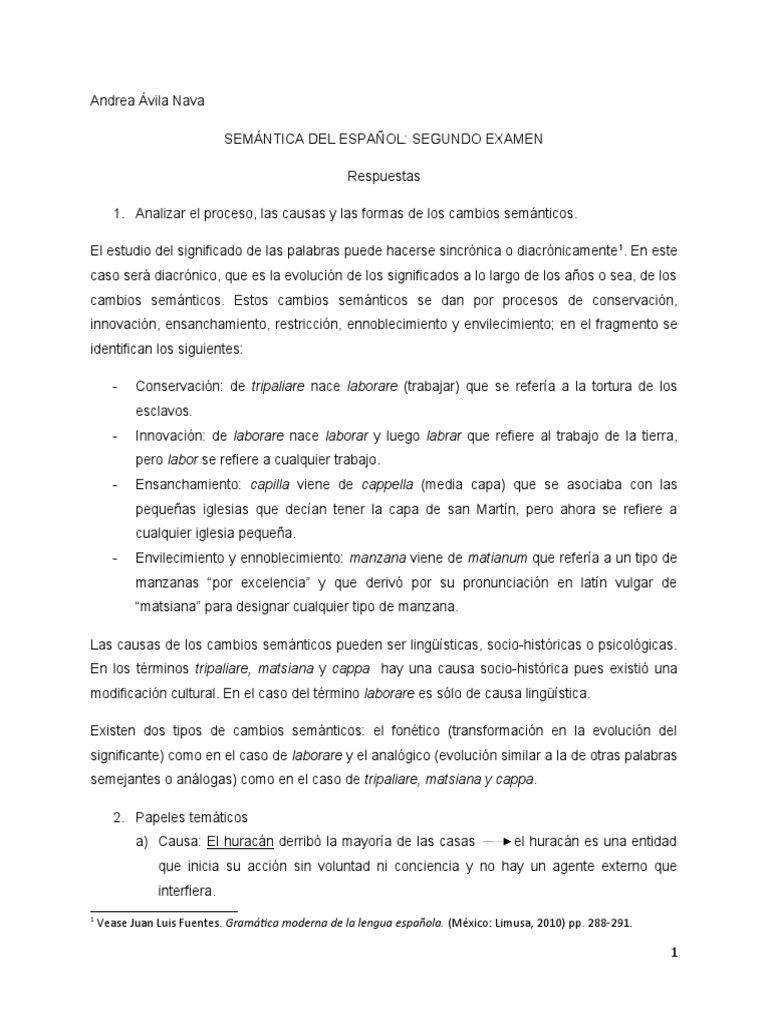 Semántica Del Español | PDF | Artes del Lenguaje y Comunicación