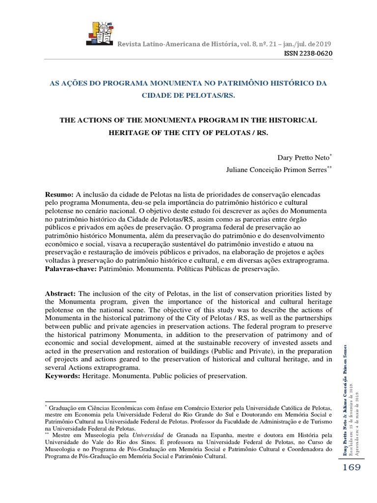 Ações do Programa Monumenta em Pelotas | PDF | Herança cultural
