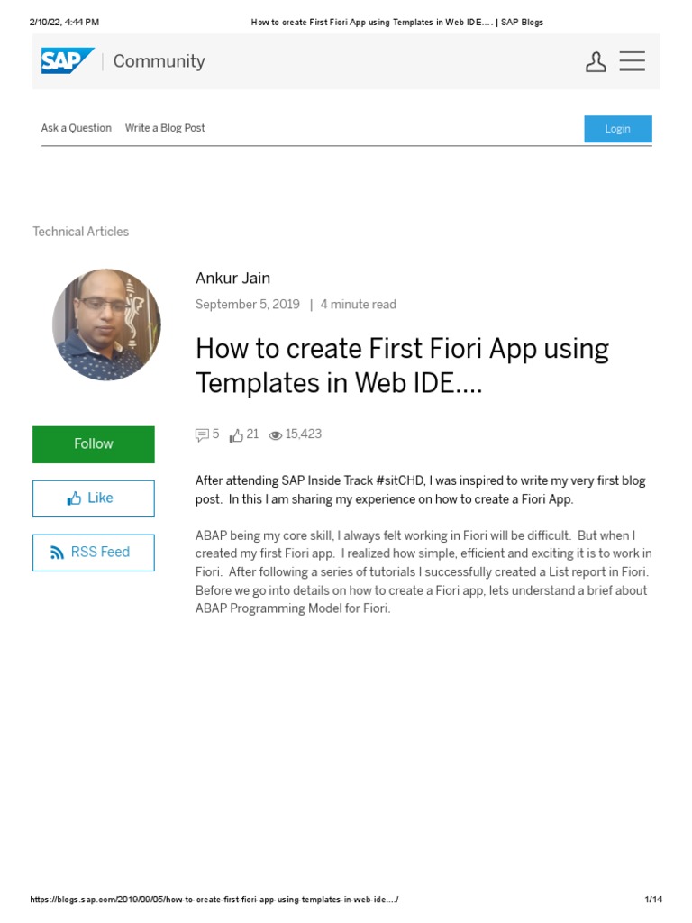 A.How To Create First Fiori App Using Templates in Web IDE | PDF ...