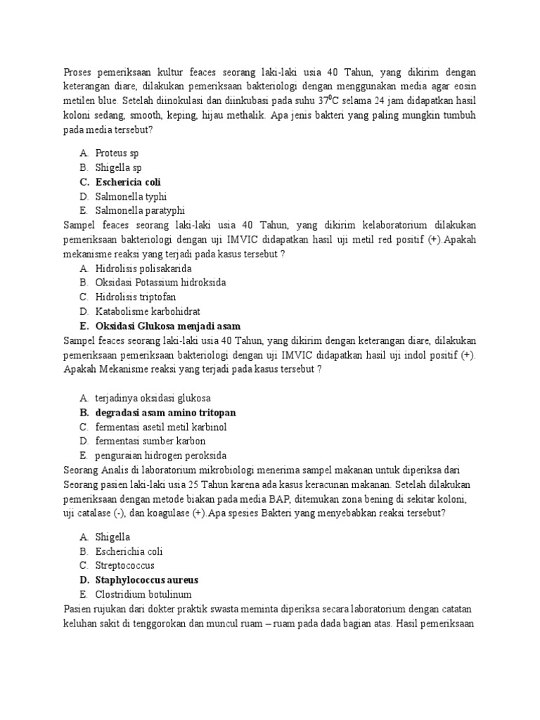 Soal TO Ukom 3 Bakteriologi | PDF