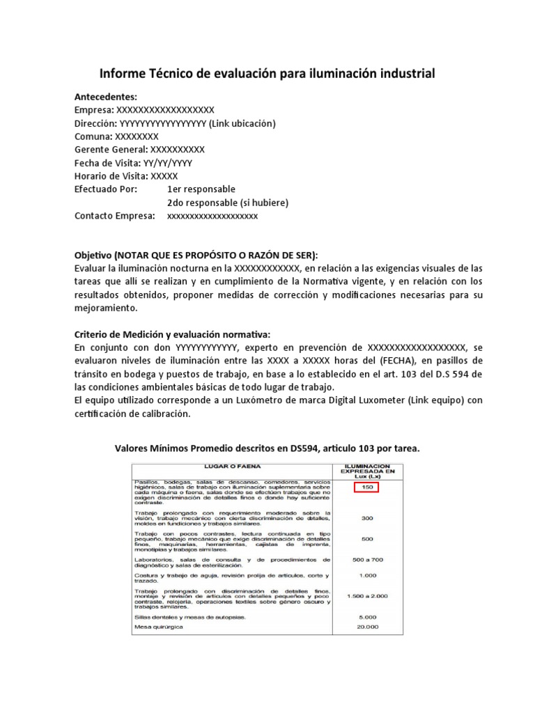Edit - Informe Técnico de Evaluación Iluminación | PDF | Encendiendo