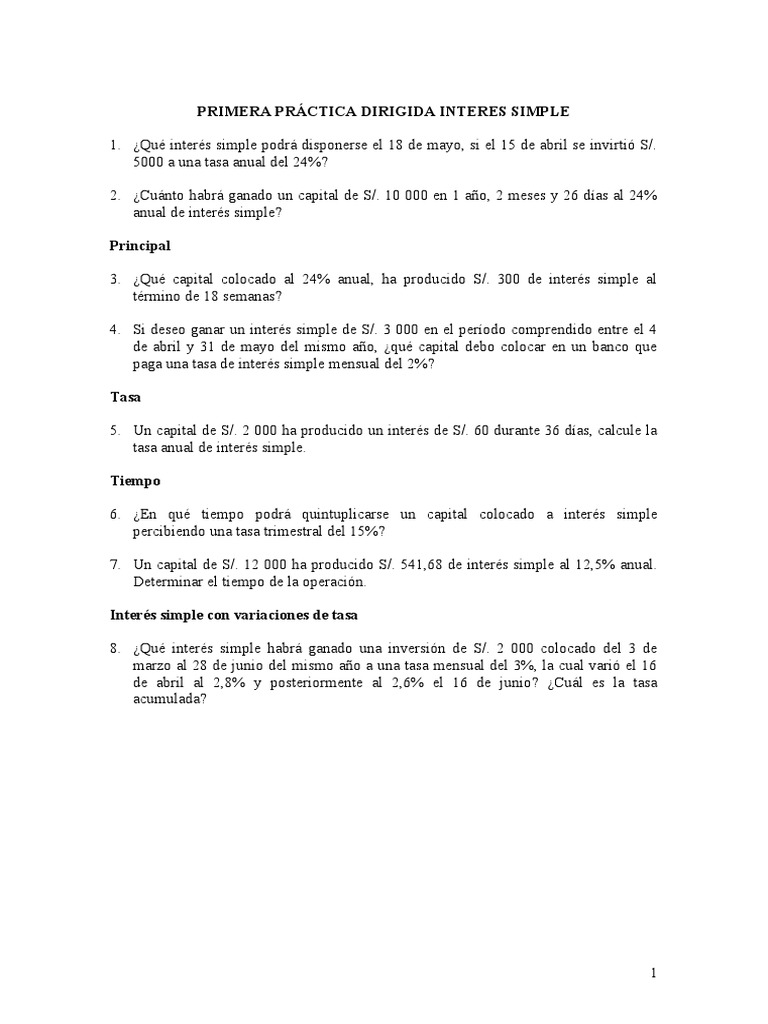 Interés Simple 2023 | PDF | Economias