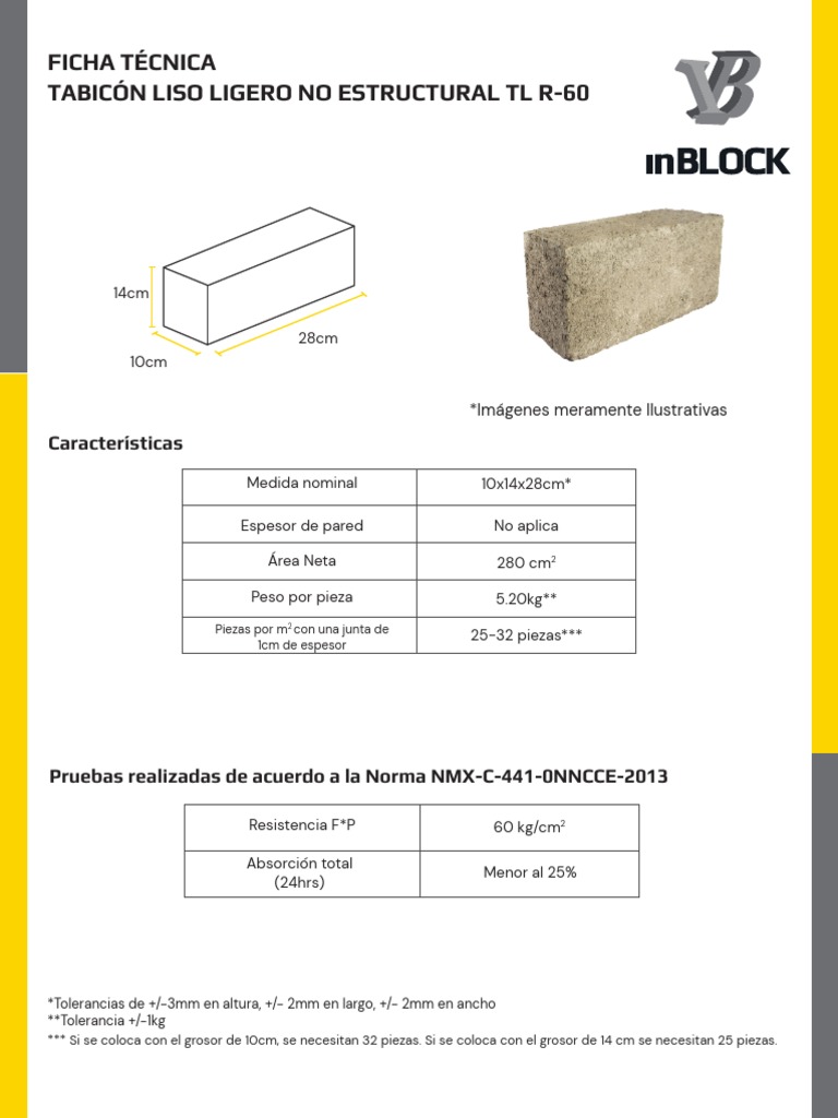 Tabicon Ligero 10X14X28 | PDF