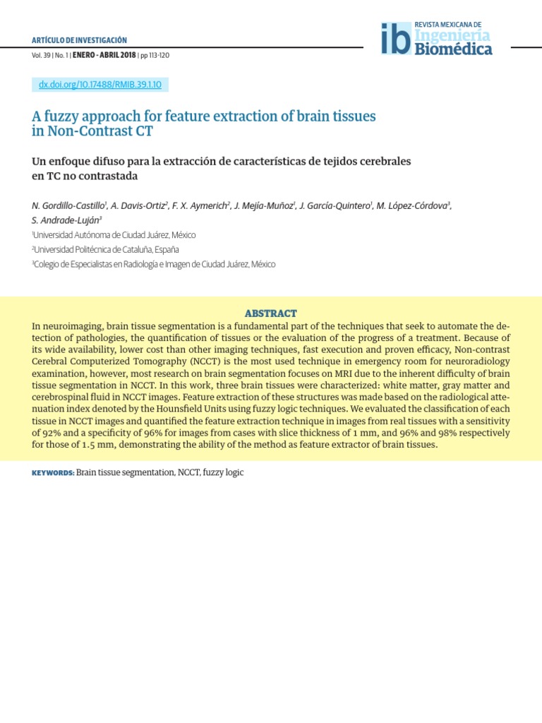A Fuzzy Approach For Feature Extraction of Brain Tissues in Non ... A Fuzzy Approach For Feature Extraction of Brain Tissues in Non ...
