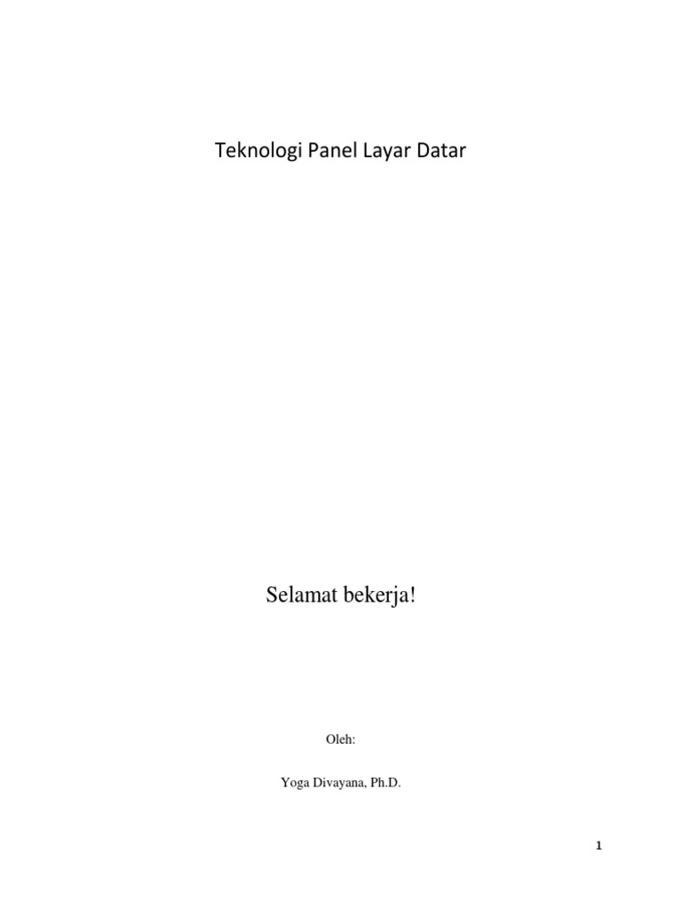 Teknologi Panel Layar Datar 2023 | PDF