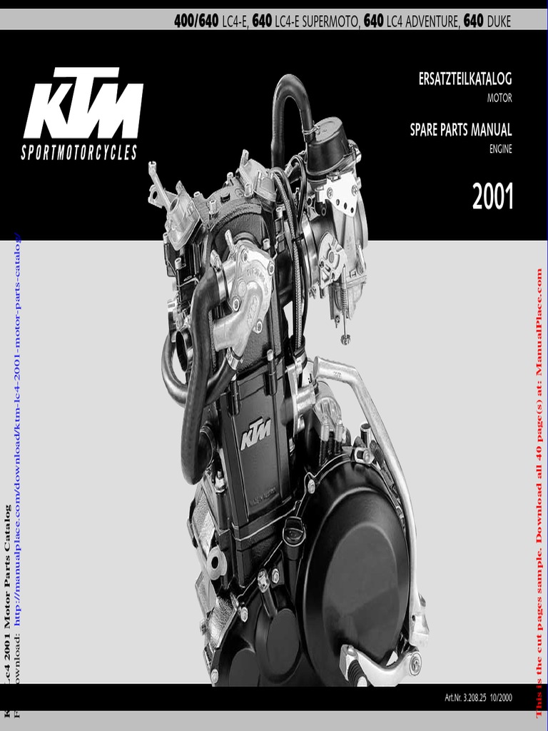 Ktm Lc4 2001 Motor Parts Catalog | PDF