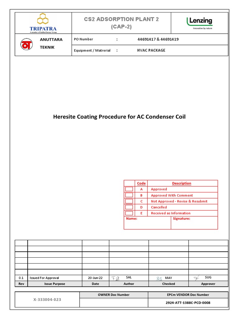 Heresite Coating Procedure For AC Condenser Coil | PDF