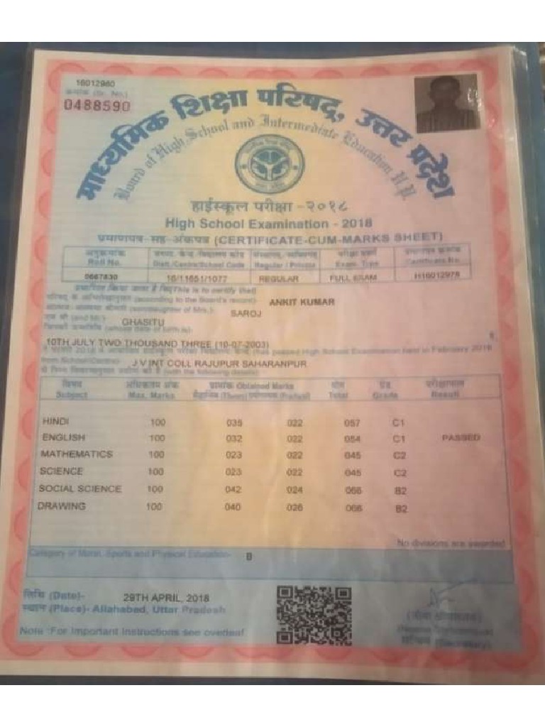10 th marksheet_ankit | PDF