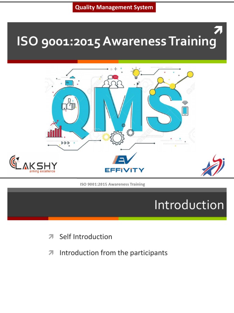 ISO 9001-2015 QMS Awareness Training Presentation | PDF | Iso 9000 ...