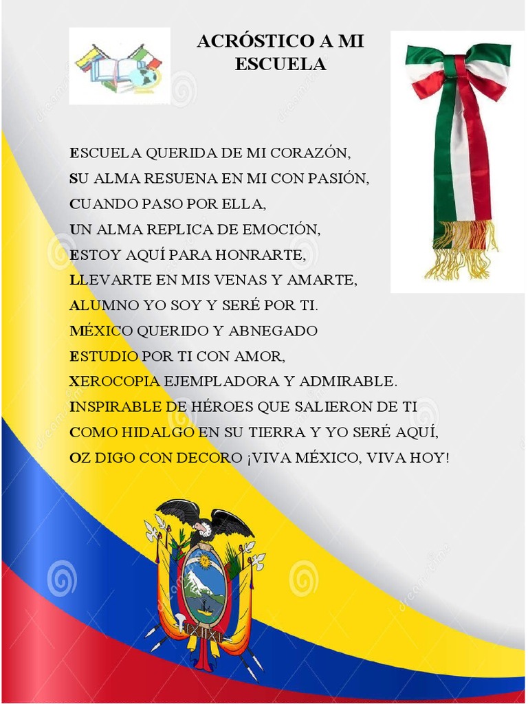 Acróstico A Mi Escuela | PDF