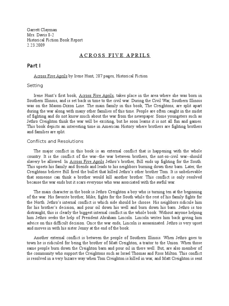 Across Five Aprils | PDF | Battle Of Shiloh | Abraham Lincoln