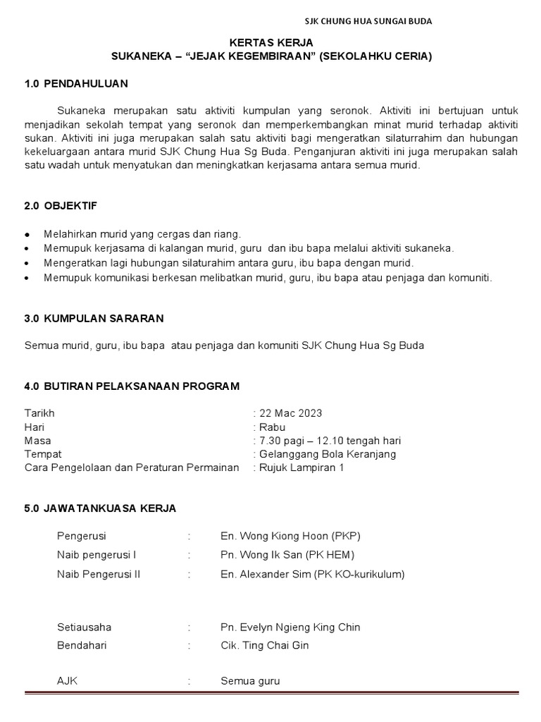 Kertas Kerja Sukaneka Pra | PDF