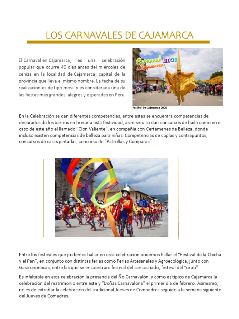Los Carnavales de Cajamarca | PDF | Carnaval