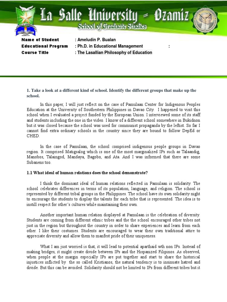 Module 4 Assignment - Pamulaan School | PDF | Philippines | Multiculturalism