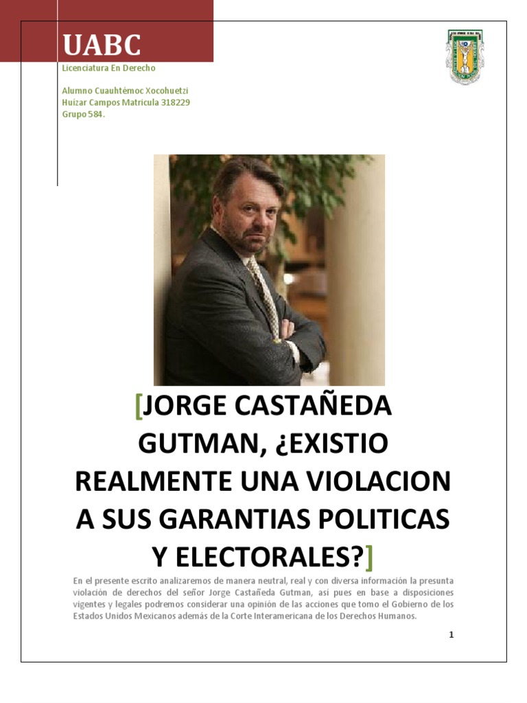 Jorge Castañeda Gutman | PDF | Gobierno | Instituciones sociales