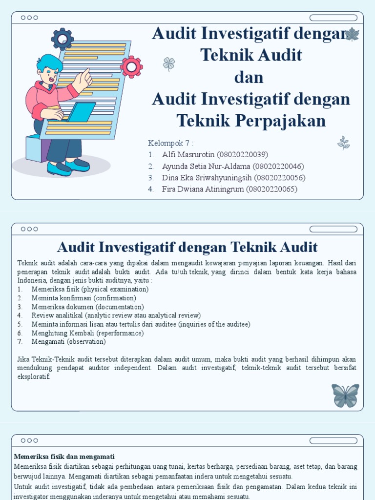 Kel 2 - Audit Investigatif Dengan Teknik Audit Dan Teknik Perpajakan | PDF Kel 2 - Audit Investigatif Dengan Teknik Audit Dan Teknik Perpajakan | PDF