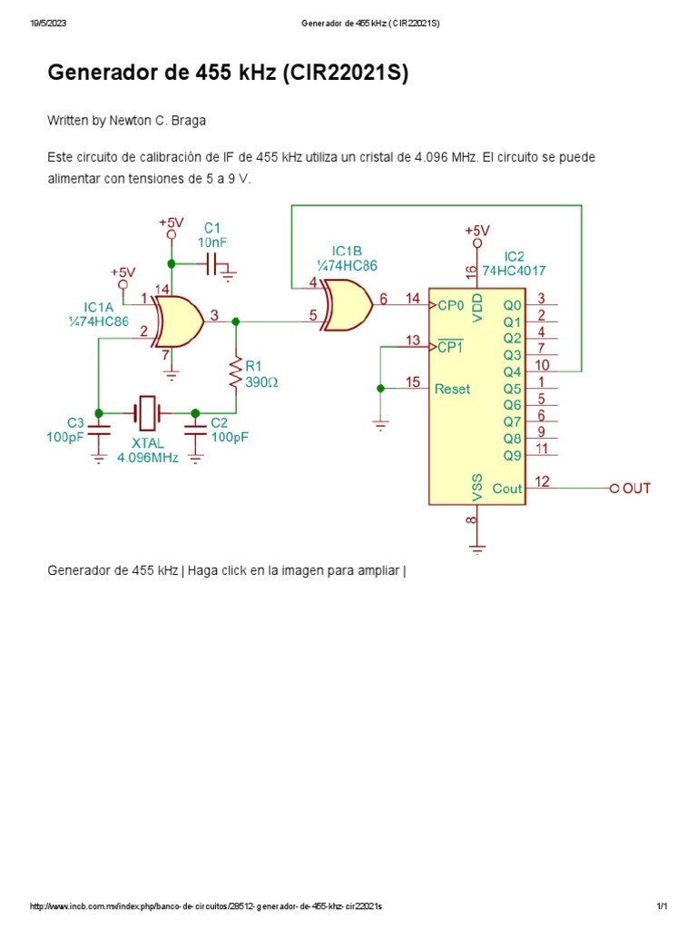 Generador de 455 KHZ (CIR22021S) | PDF