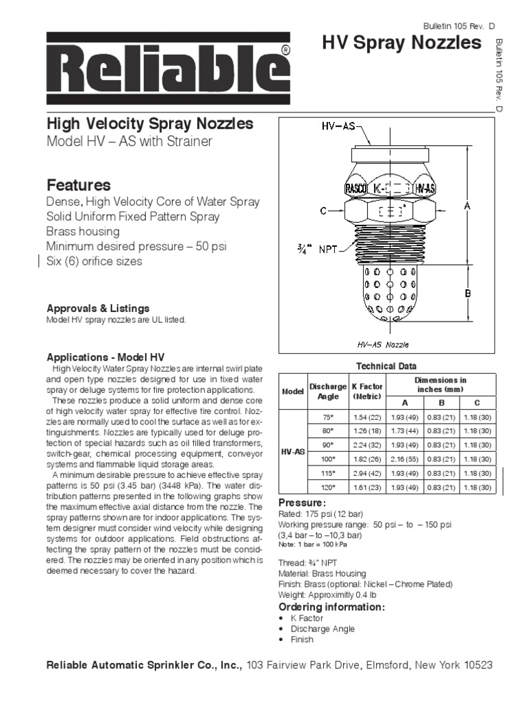 Rasco - HV - Spray Nozzle - B.105-R.D | PDF