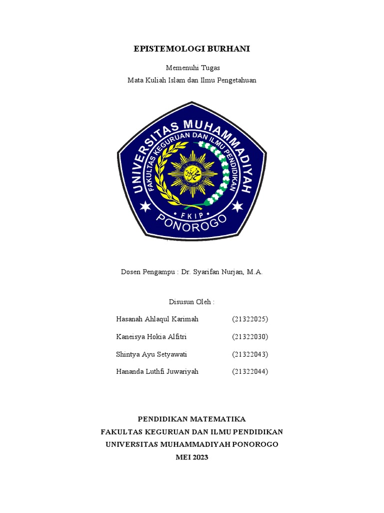 Epistemologi Burhani | PDF | Ilmu Sosial | Sains & Matematika