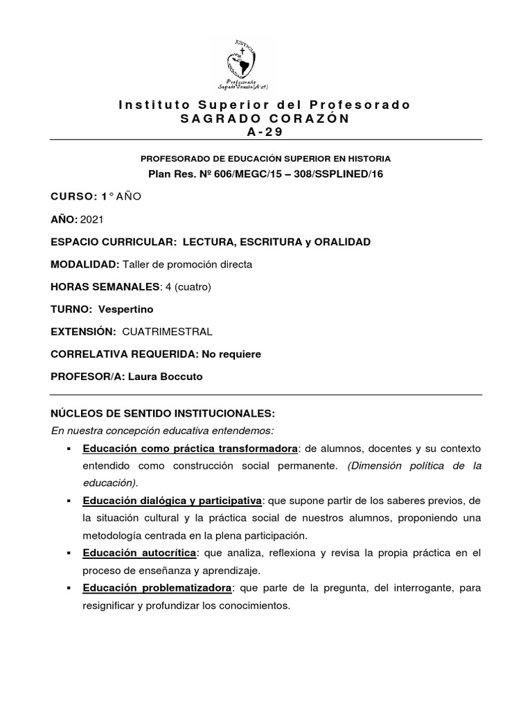 Boccuto. L.E.y O. Historia 2021 | PDF