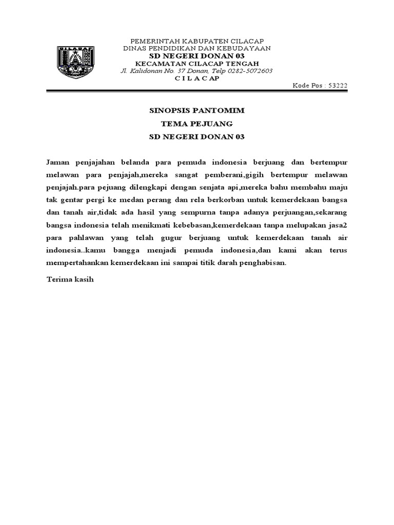 Sinopsis Pantomim Pejuang Kemerdekaan | PDF